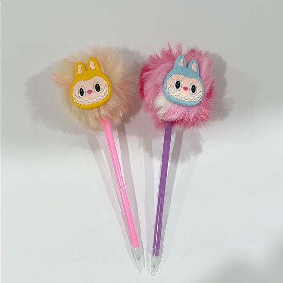 Labubu | Toys | Labubu Unbranded Fluffy Pink And Purple Pen Set | Poshmark